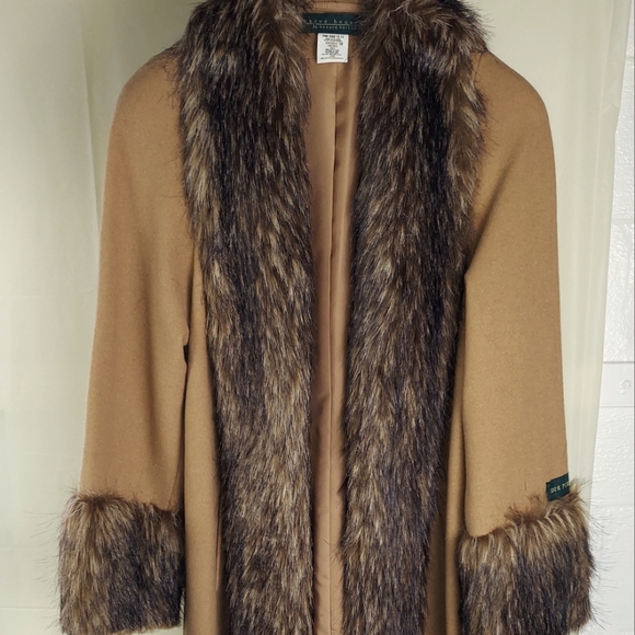 Harve Benard | Jackets & Coats | Size Wool Coat Full Length Faux Fur On ...